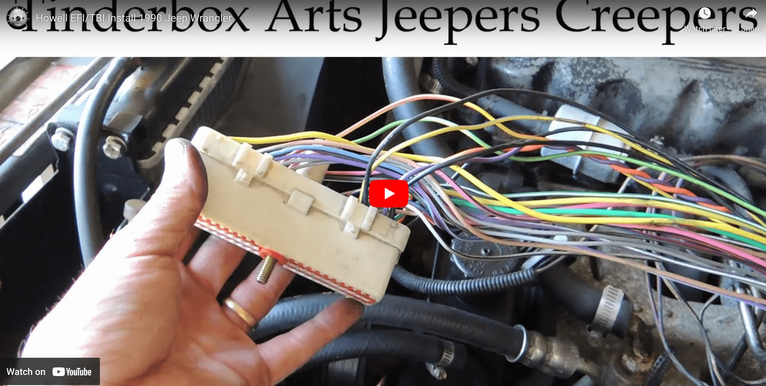 1990 Jeep Wrangler Howell EFI Install Video By Tinderbox Arts - Howell ...